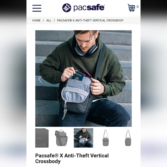 Pacsafe | Bags | Pac Safex Anti Theft Vertical Crossbody Bag | Poshmark